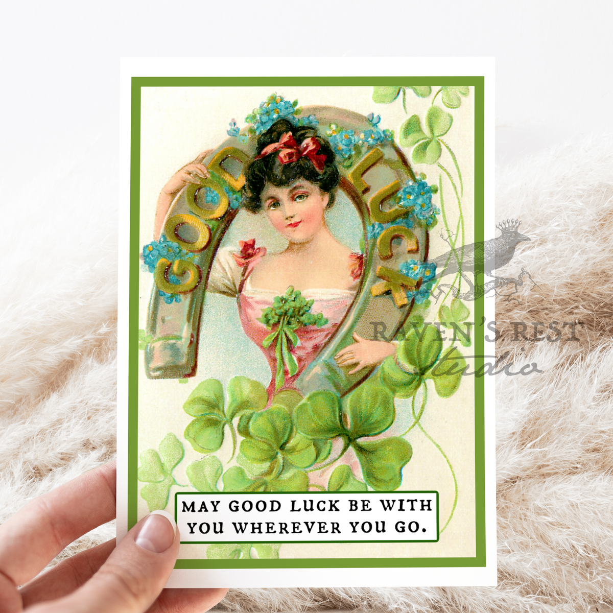 Good Luck Card. May Good Luck Be With You Wherever You Go. St. Patrick ...